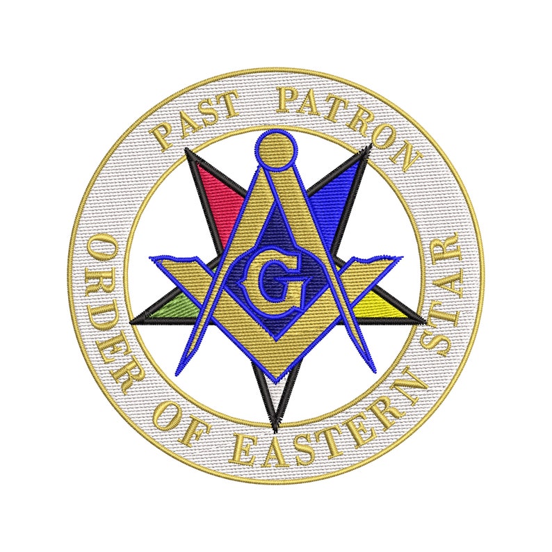 PHA OES Past Worthy Patron raised Text Embroidery Design - Etsy