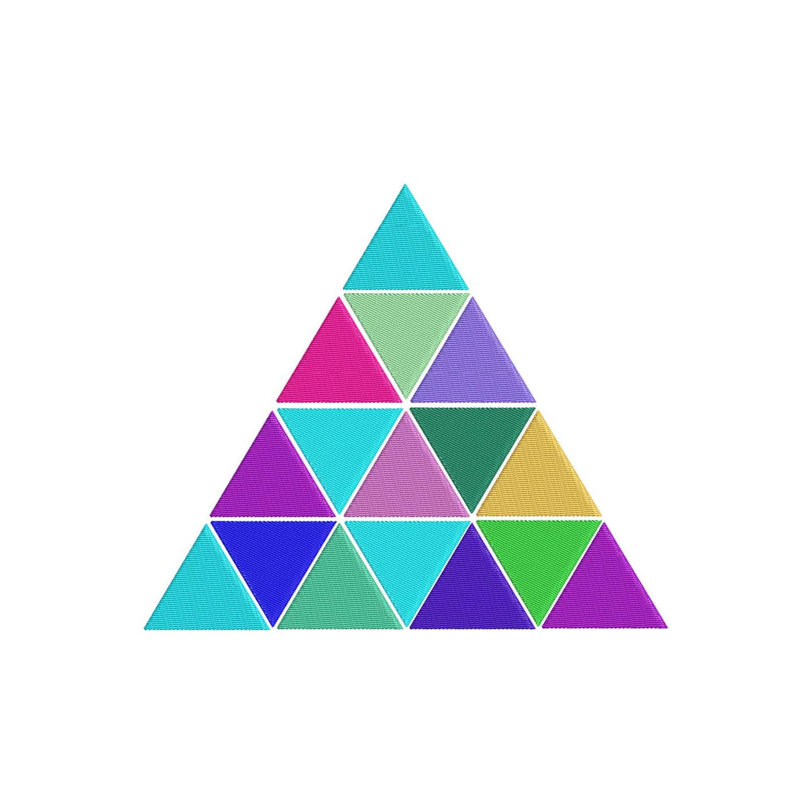 Multi-color Triangle of Triangles- Embroidery Design - 3x3, 4x4, 6x6 ...