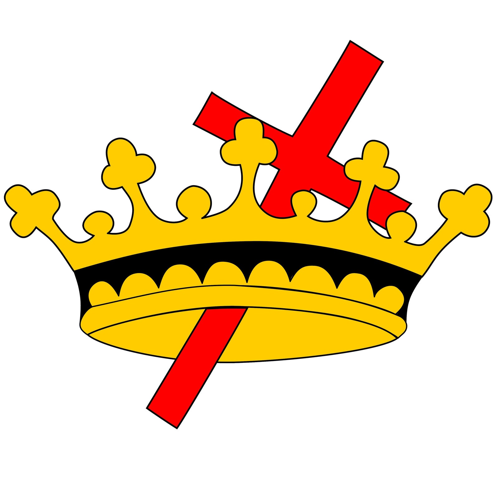 York Rite Cross and Crown Emblem straight Cross Silhouette - Etsy