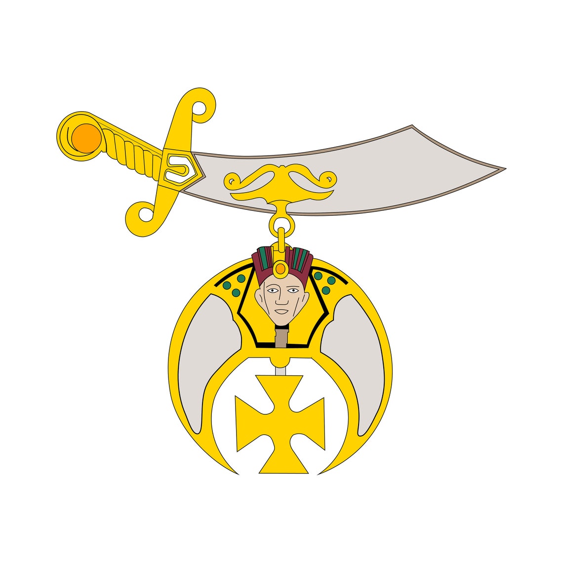 Shrine Emblem With Cross Silhouette and Cricut Cut Files - Etsy