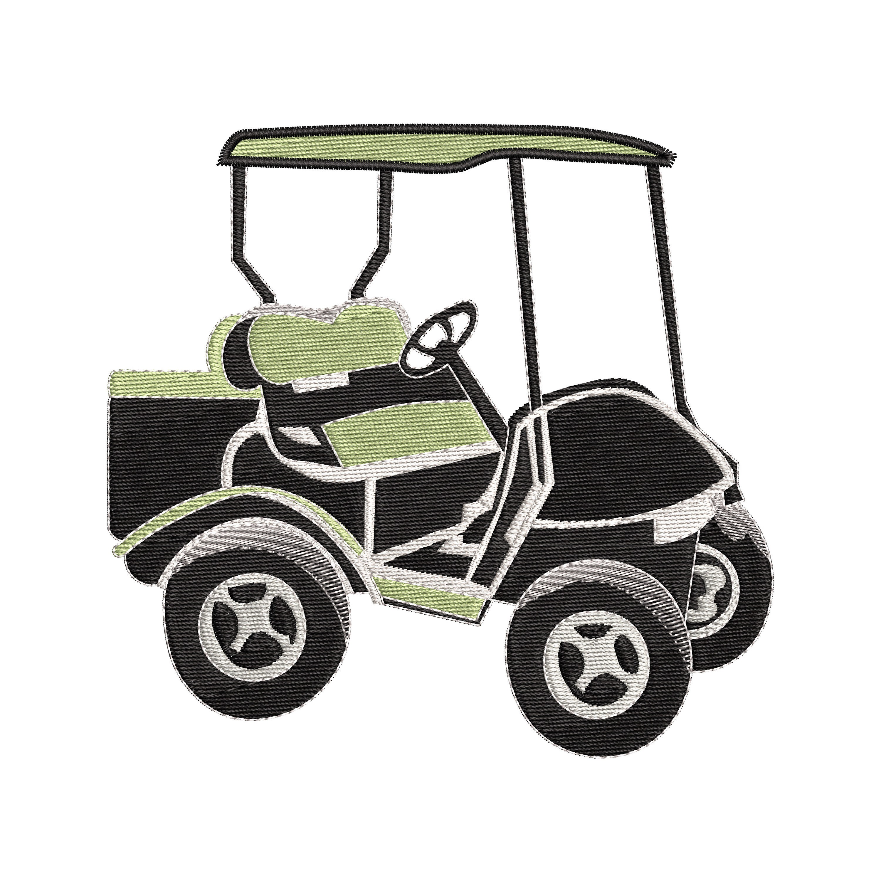 Golf Cart Digital Embroidery Design 4x4 5x5 6x6 7x7 - Etsy