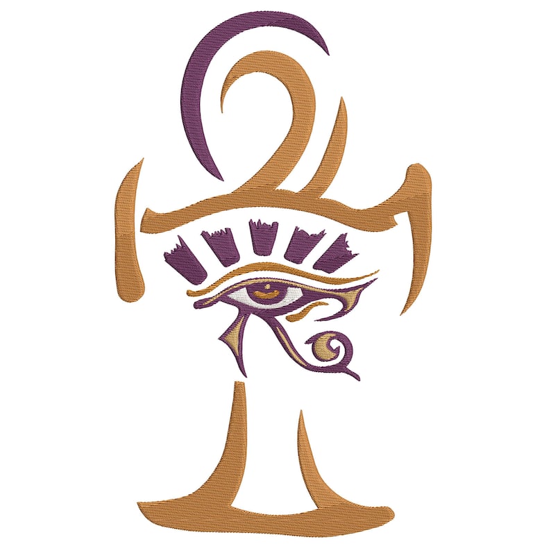 Eye of Horus Ankh - Embroidery Design - 3x4, 4x5, 4x6, 5x7, 5x8, 6x9 ...