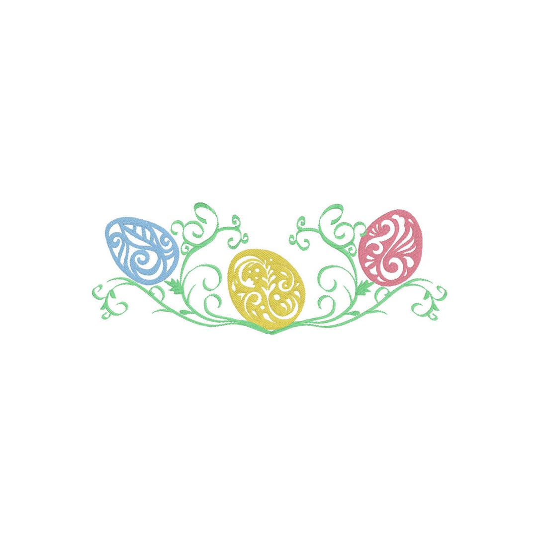 Etched Easter Egg Border- Embroidery Design - 3x6, 3x8, 4x10, 5x12 - Etsy