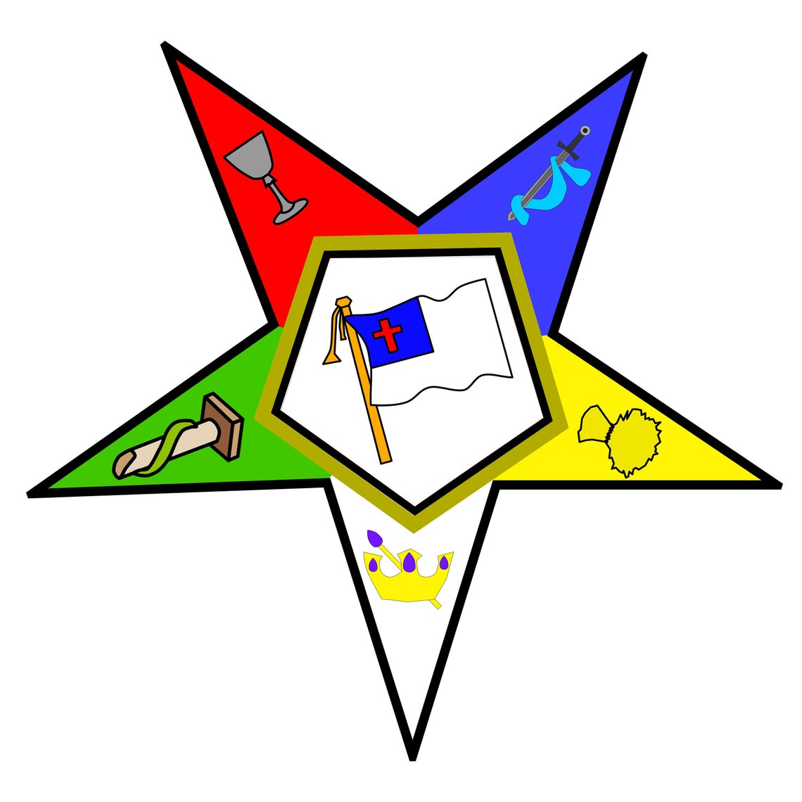 O.E.S. Christian Flag Bearer- Silhouette Cut Files - Jpeg, Svg, Eps ...