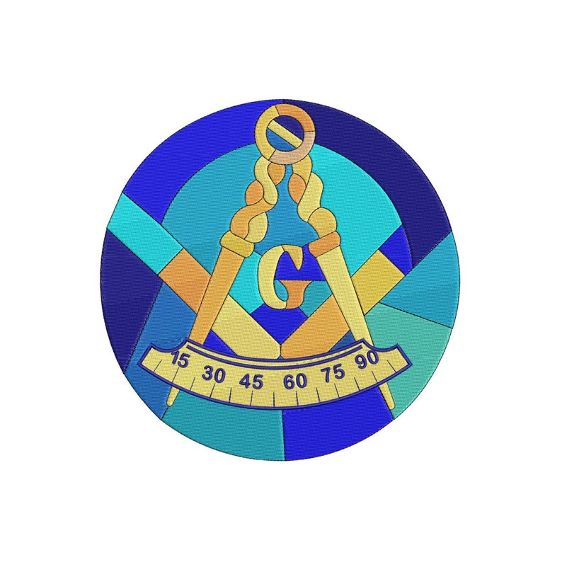 Past Master Stained Glass Emblem Square and Compasses With | Etsy