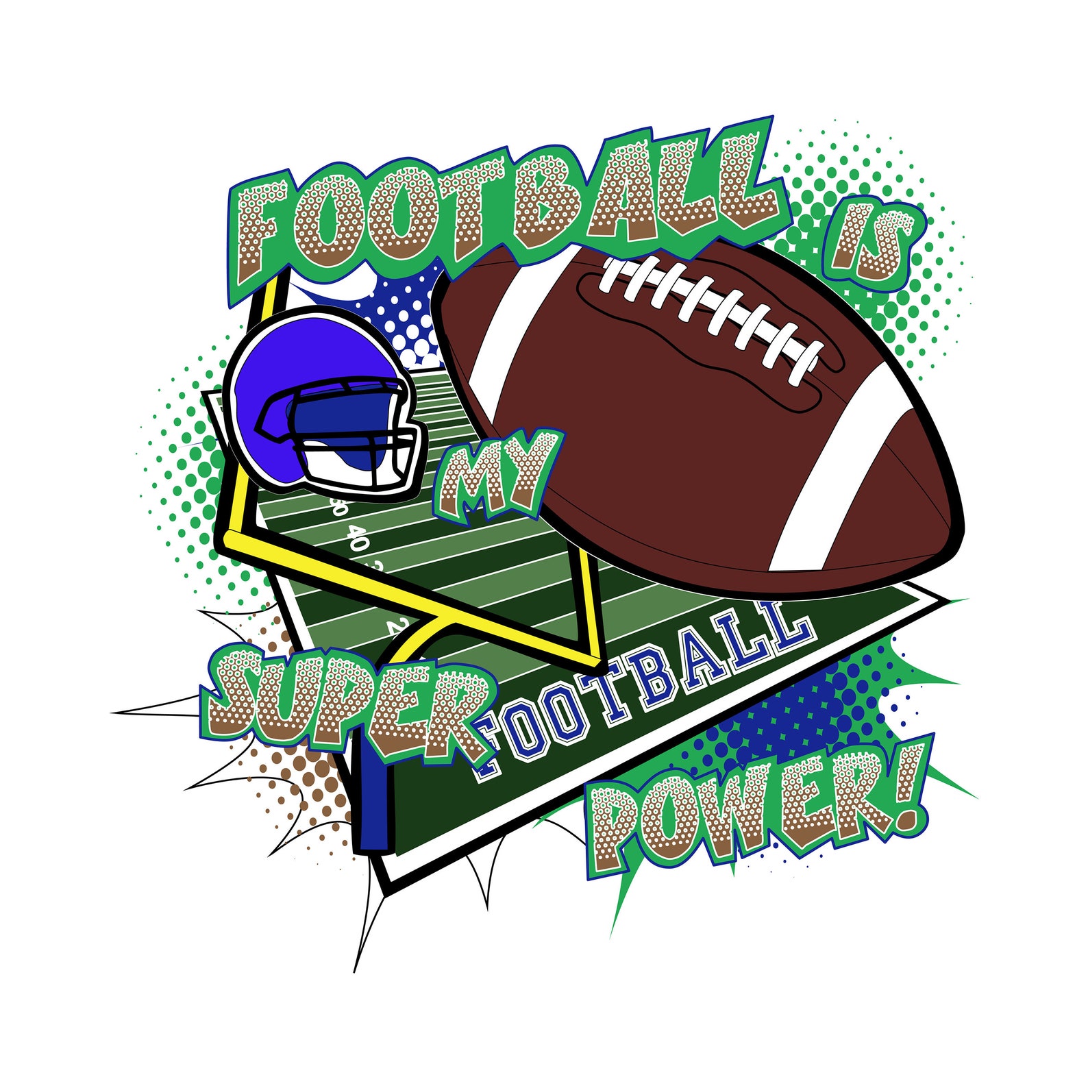 Football is My Super Power Design - Silhouette and Cricut Cut Files ...