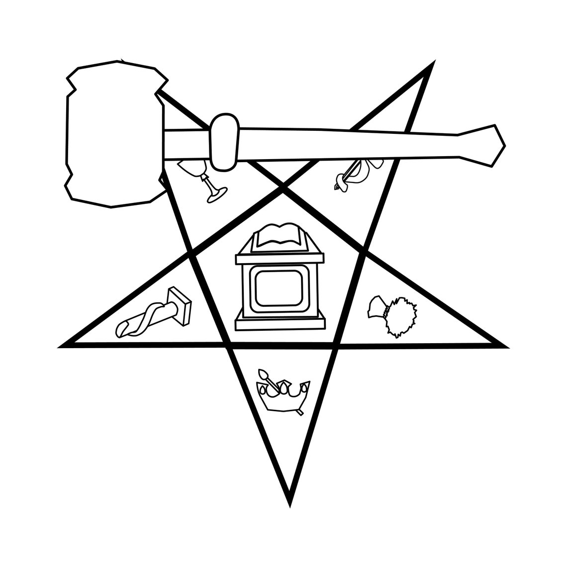 PHA O.E.S. Past Worthy Matron Blackwork - Silhouette & Cricut Cut Files ...