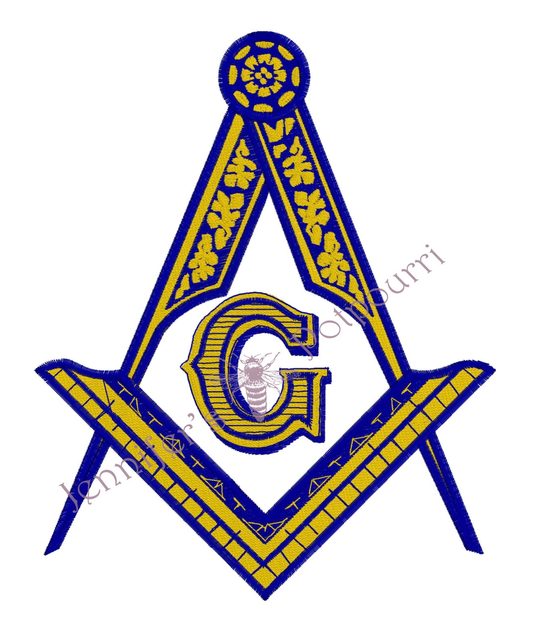 Entered Apprentice 5x6 - Square and Compasses - Embroidery Design ...