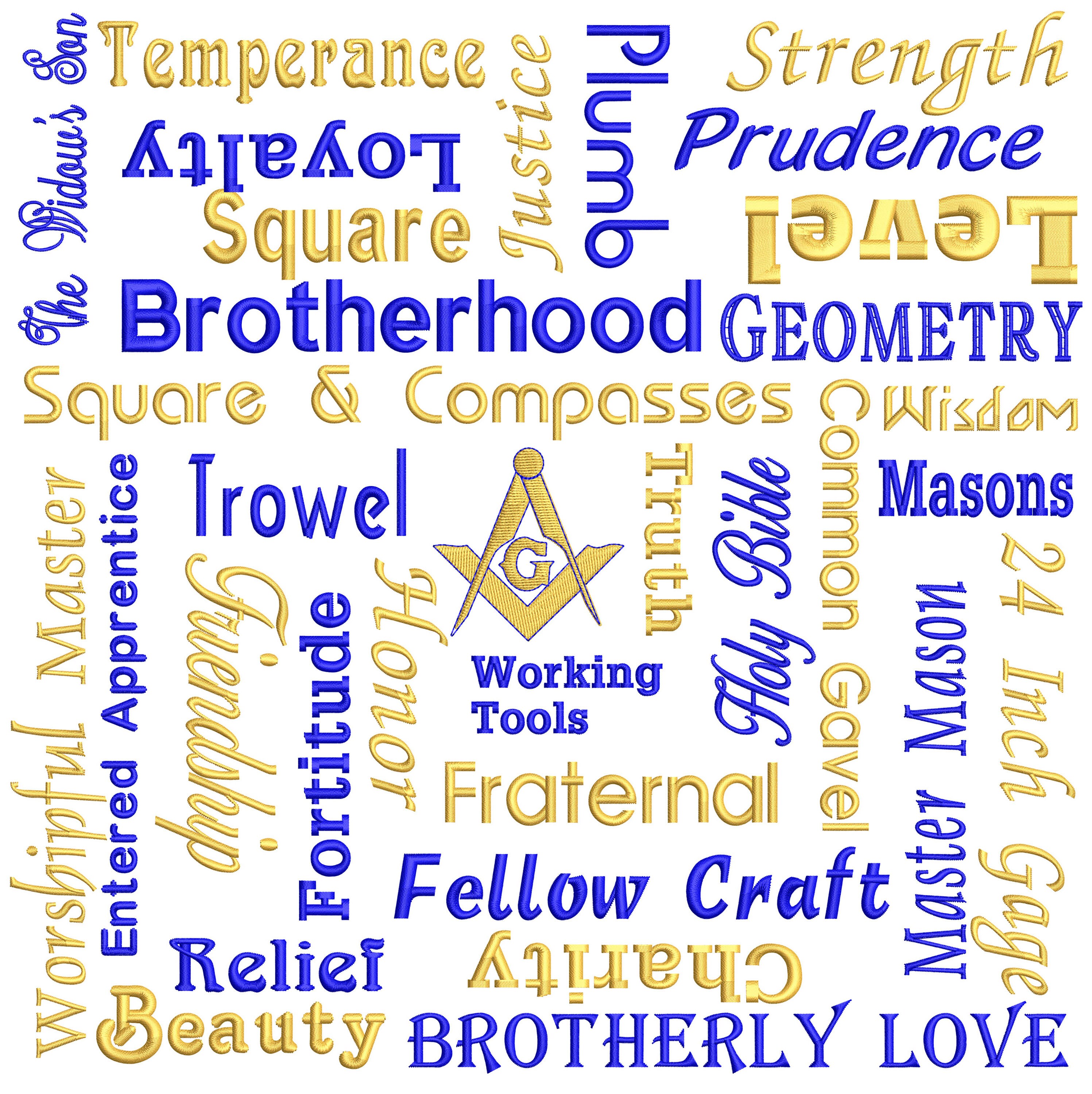 Masonic Word Square Digital Machine Embroidery Design 6x6 - Etsy