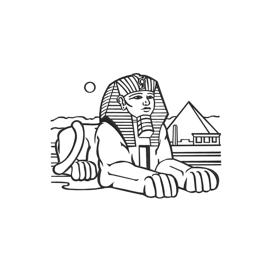 Egyptian Sphinx- Embroidery Design - 3x4, 5x6, 6x8, 8x10, and 9x12 - Etsy