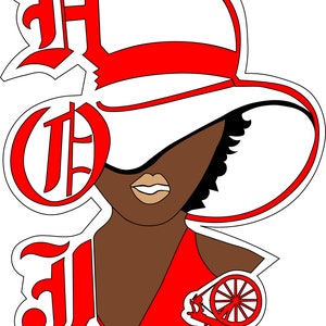 HOJ Lady in White Hat - Silhouette and Cricut Cut Files - Jpeg, Svg, Eps, Png, Gsp - High ...