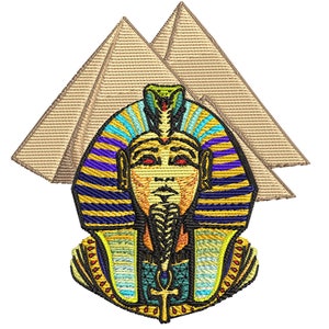 Egyptian Multi-color Pharaoh & Pyramids - Embroidery Design - 4x4, 6x6 ...