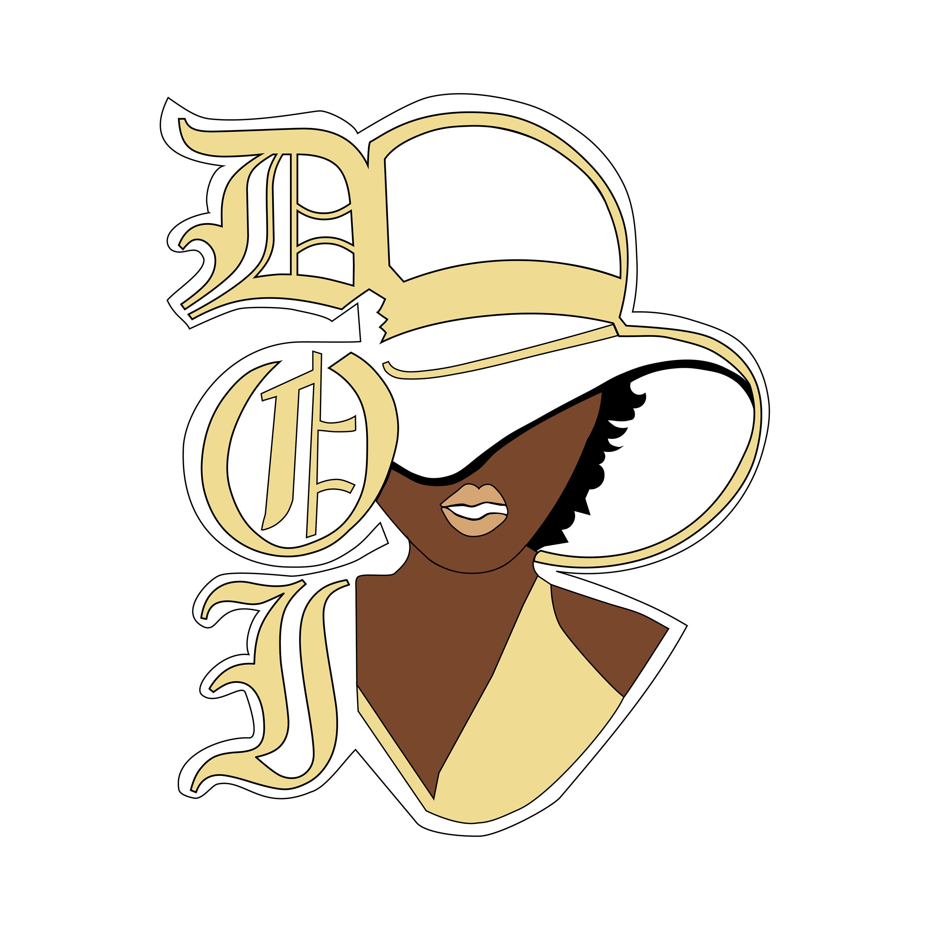 DOI Lady in White Hat Both With and Without DOI Icon- Silhouette ...
