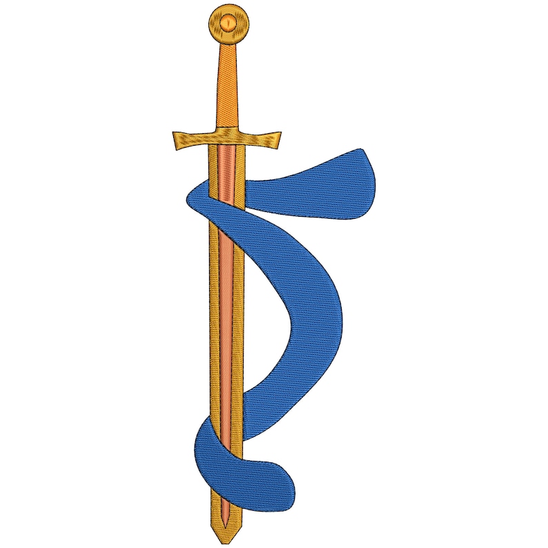Adah Emblem Sword and Veil Digital Machine Embroidery - Etsy