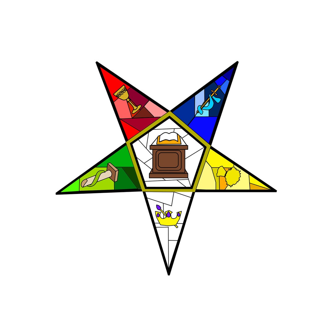 PHA O.E.S. Stained Glass Emblem With Altar- Silhouette & Cricut Cut ...