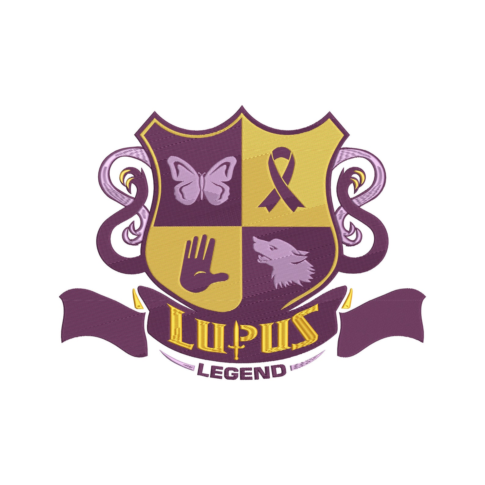 Lupus Crest - Digital Machine Embroidery Design - 4x4, 5x5, 6x6, 7x7 ...