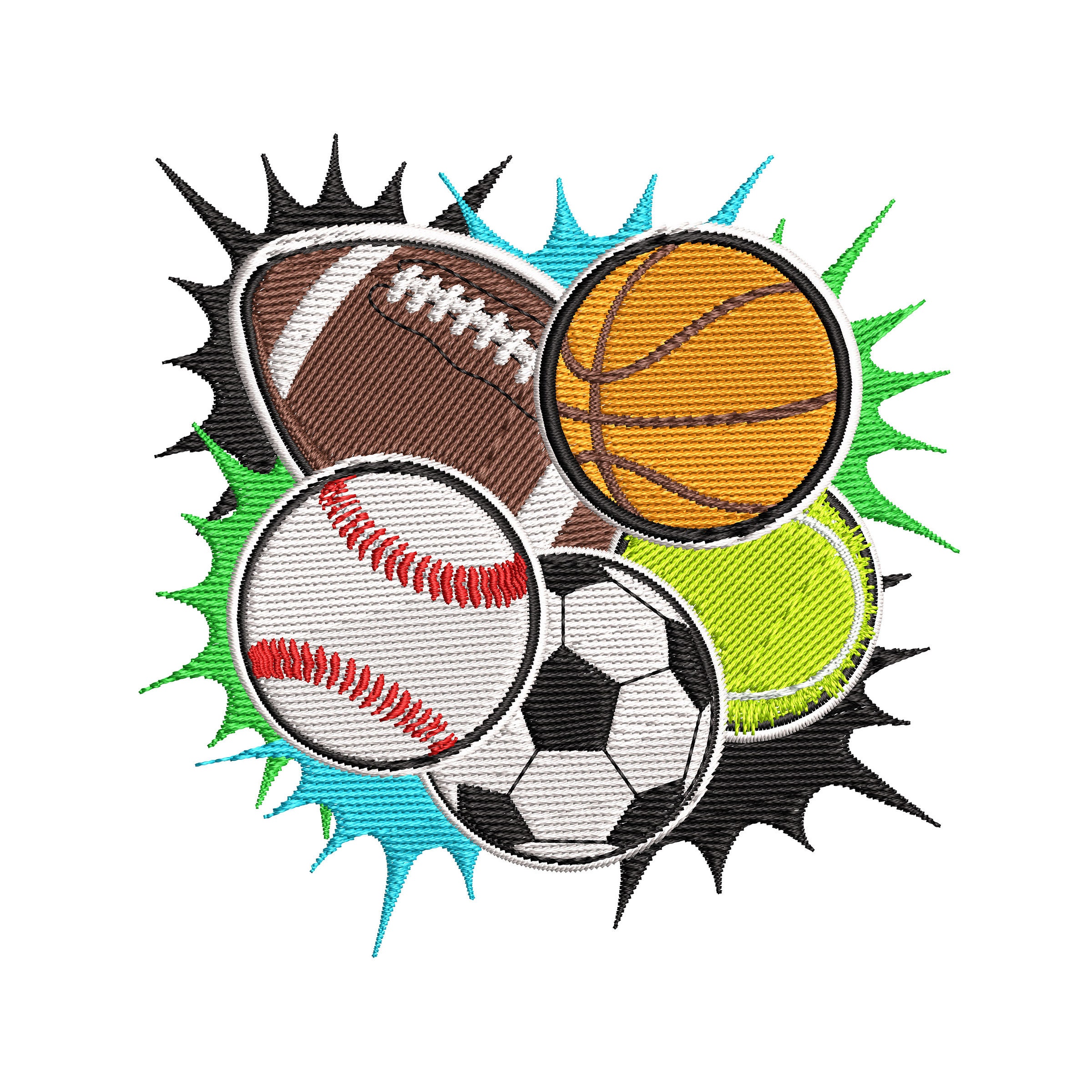 Sports Gear Collection Digital Embroidery Design 4x4 5x5 - Etsy