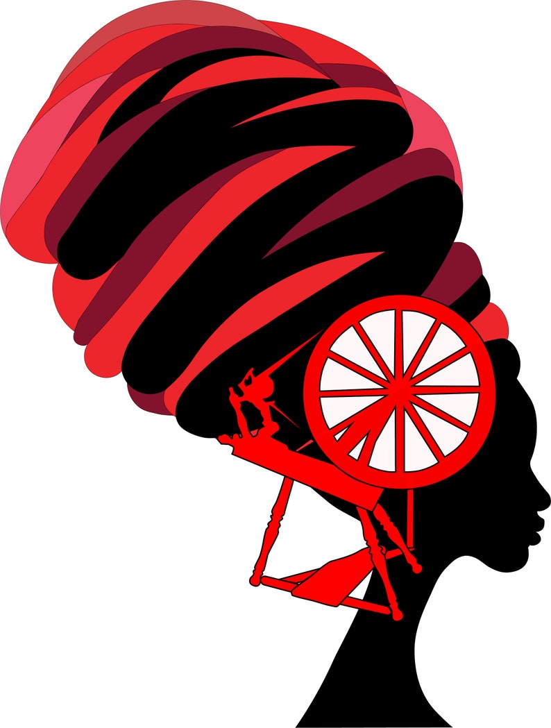 HOJ Lady in Painted Hair Wrap Silhouette & Cricut Cut Files | Etsy