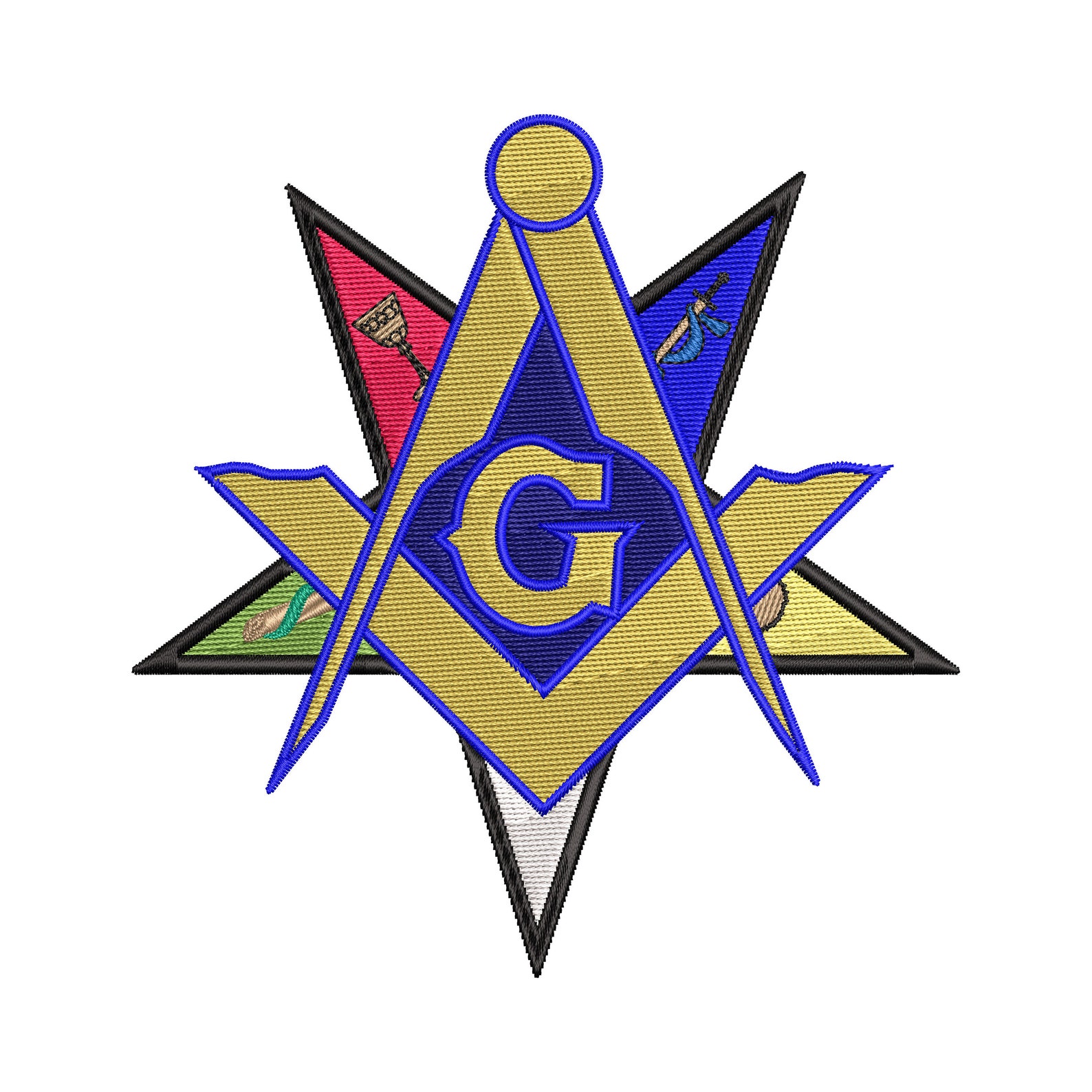 OES Past (worthy) Patron - Digital Machine Embroidery File - 4x4, 5x5 ...