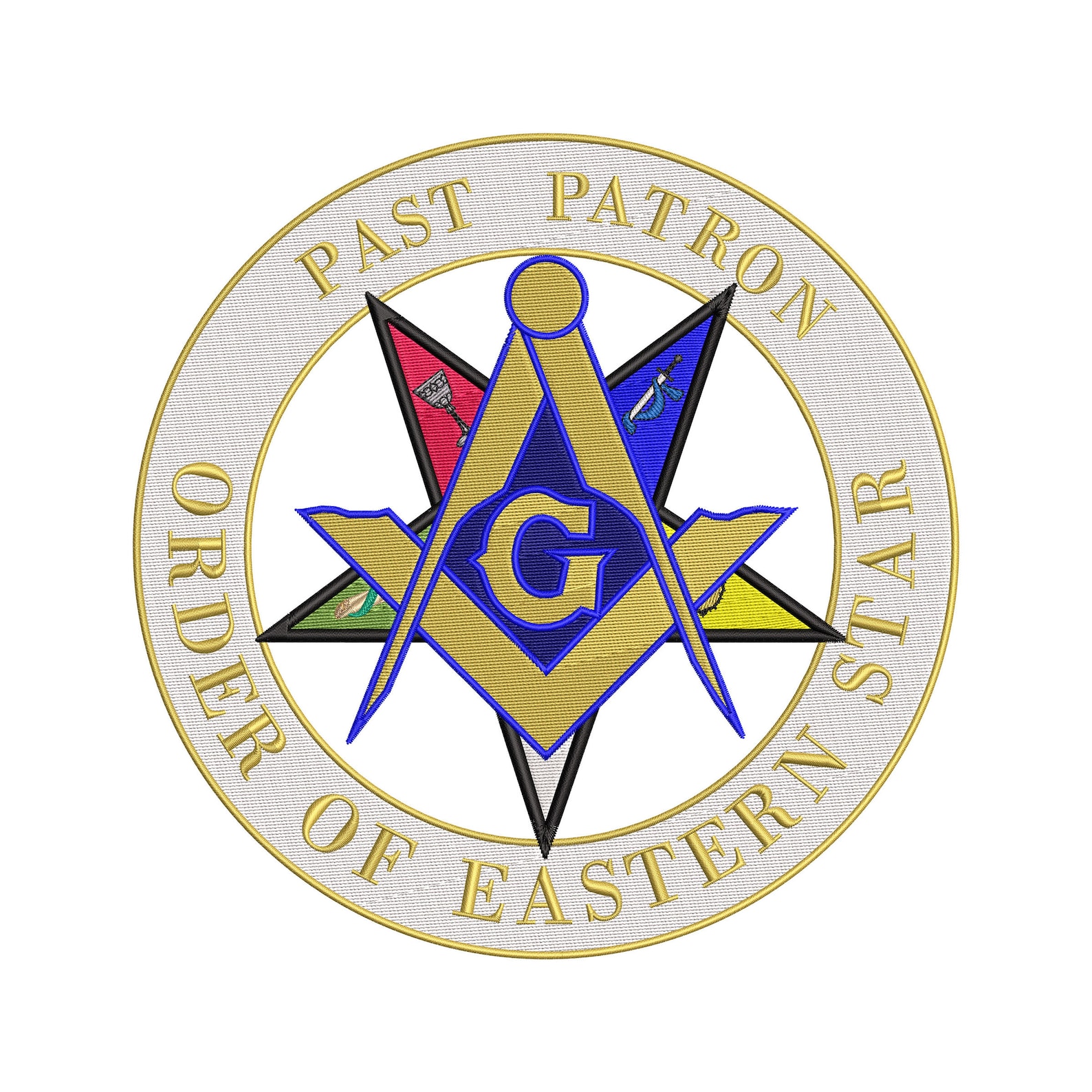 PHA OES Past Worthy Patron raised Text Embroidery Design - Etsy