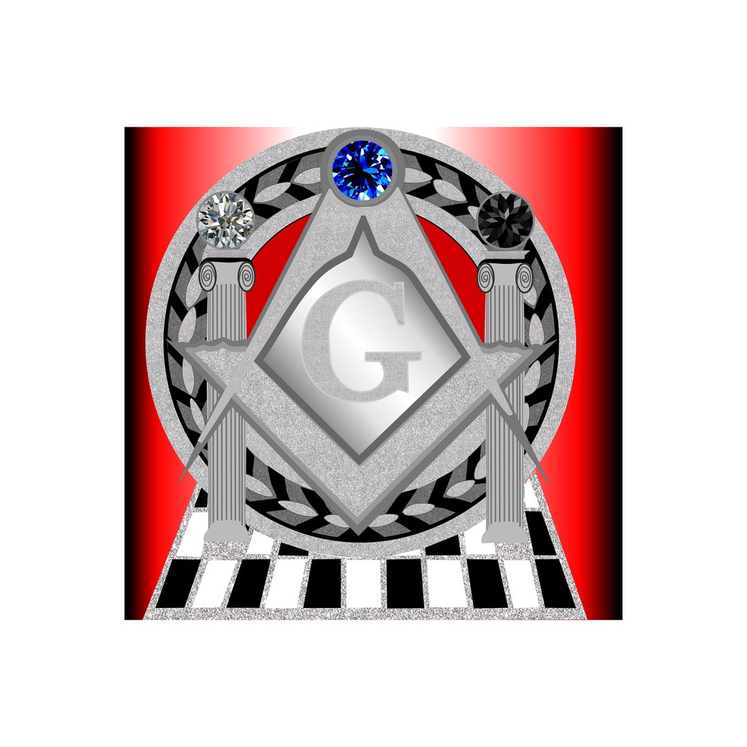 Square and Compasses With Checkerboard Floor - Master Mason- Silhouette ...