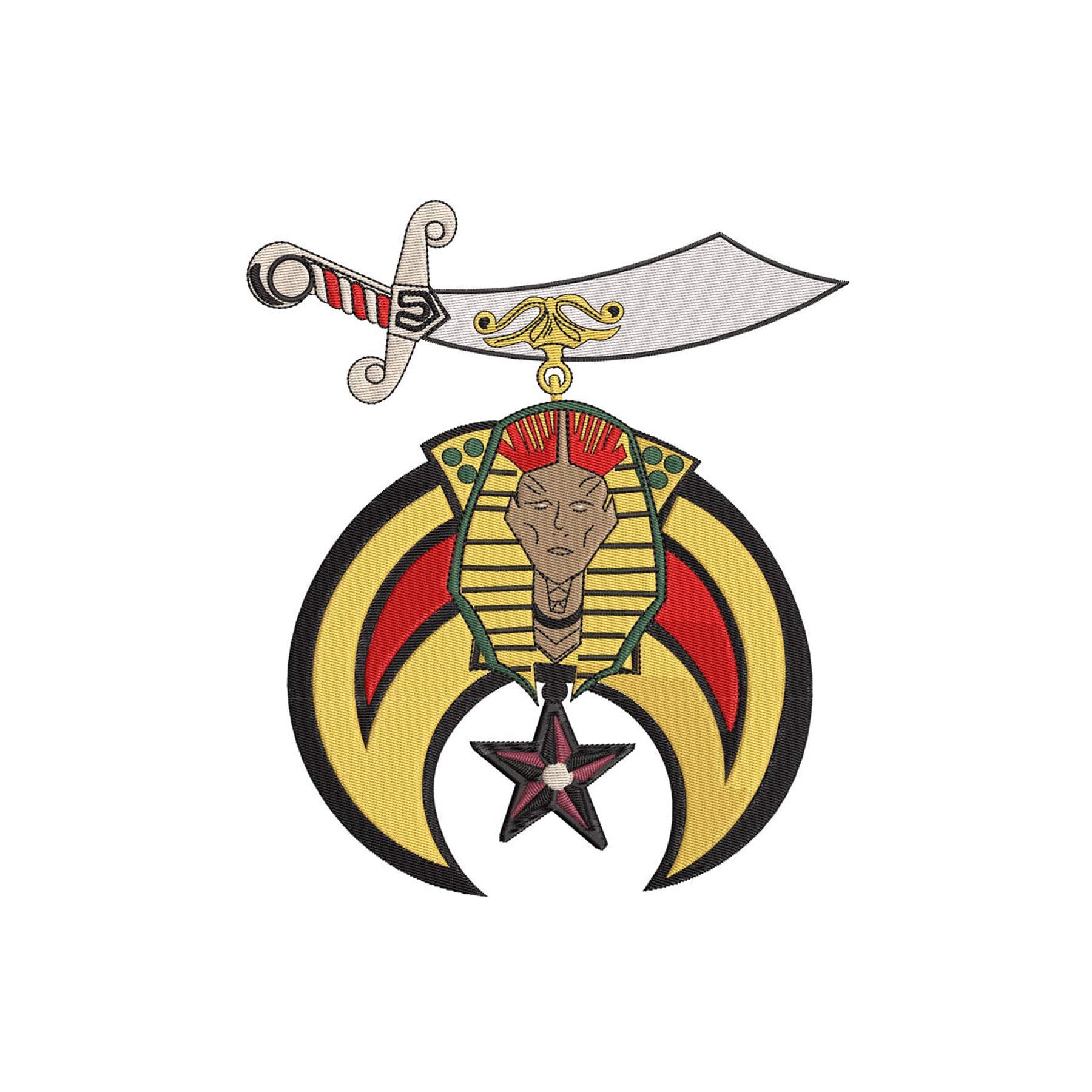 Shriners Emblem Embroidery Design - Scimitar and Crescent - 4x4, 6x6 ...