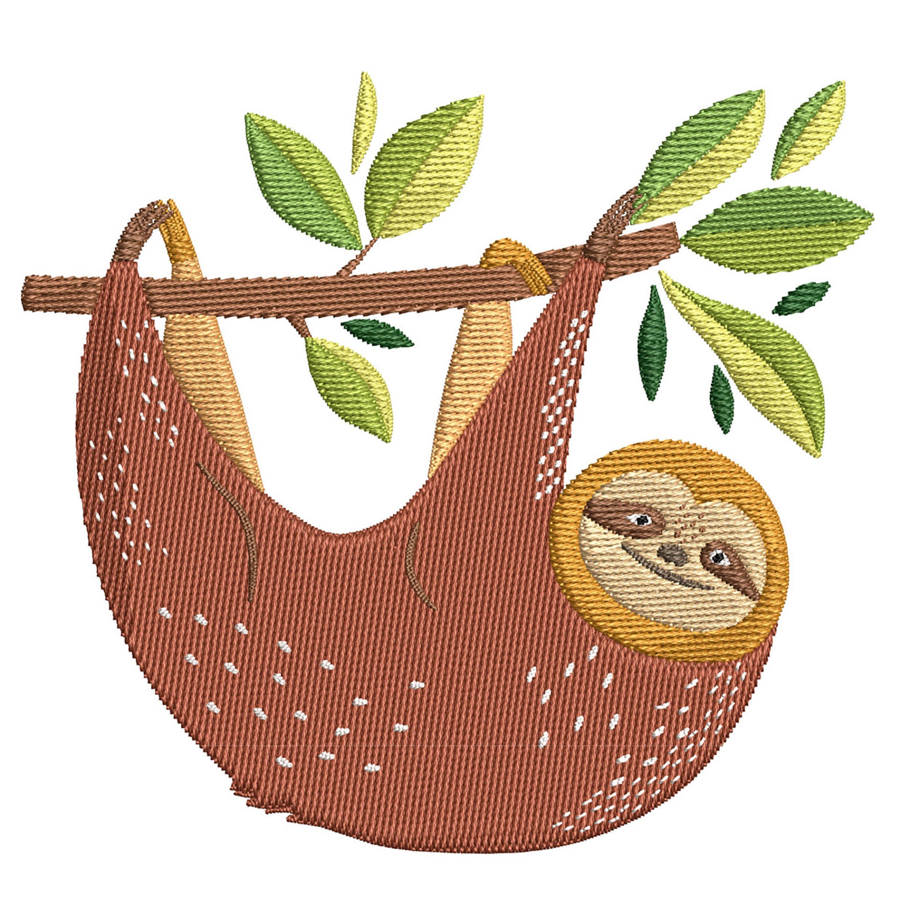 Cute Little Sloth Digital Machine Embroidery Design 3x3 - Etsy