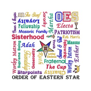 OES Word Square - No Square & Compass - Digital Machine Embroidery ...