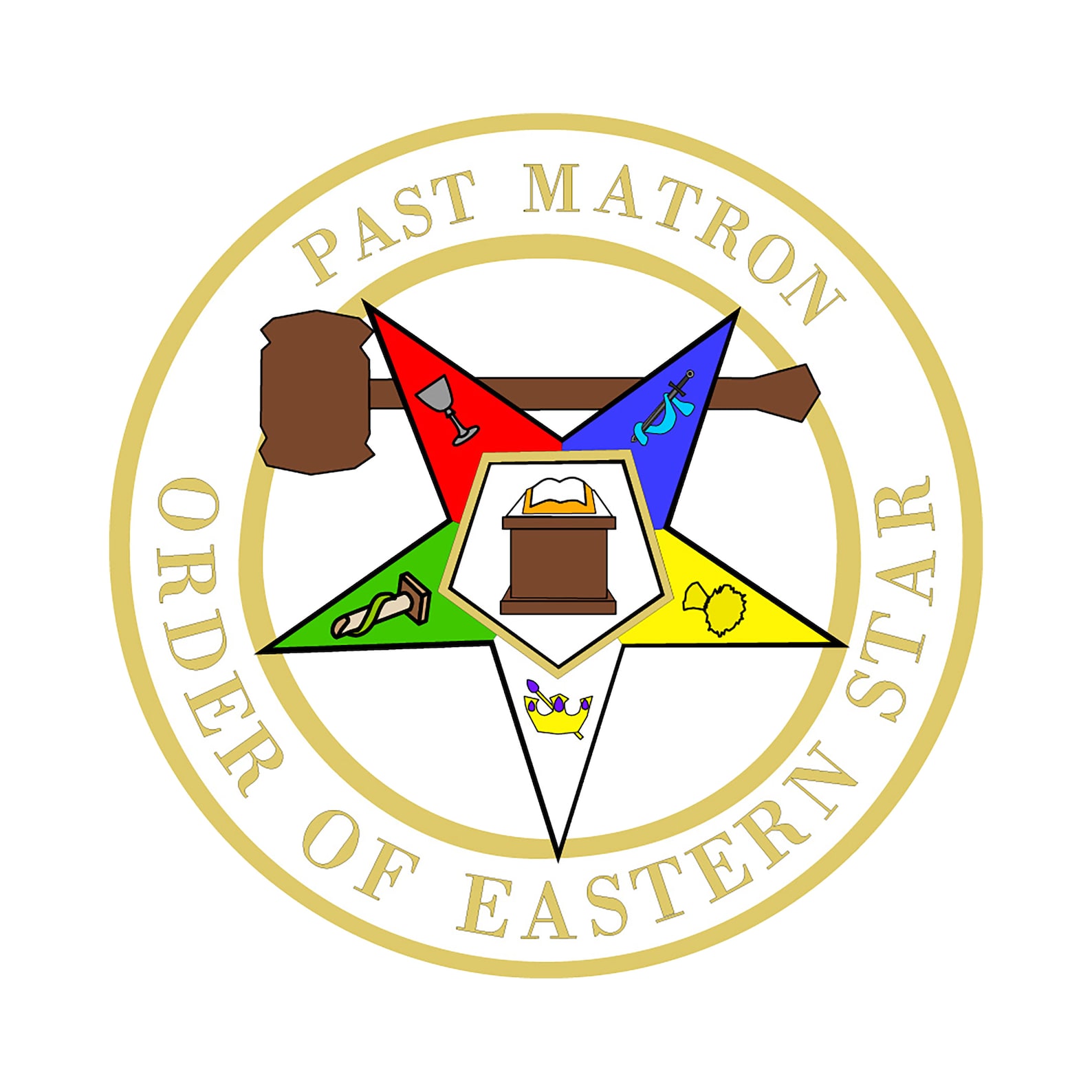 OES Past Matron Badge - Silhouette and Cricut Cut Files - Jpeg, Svg ...