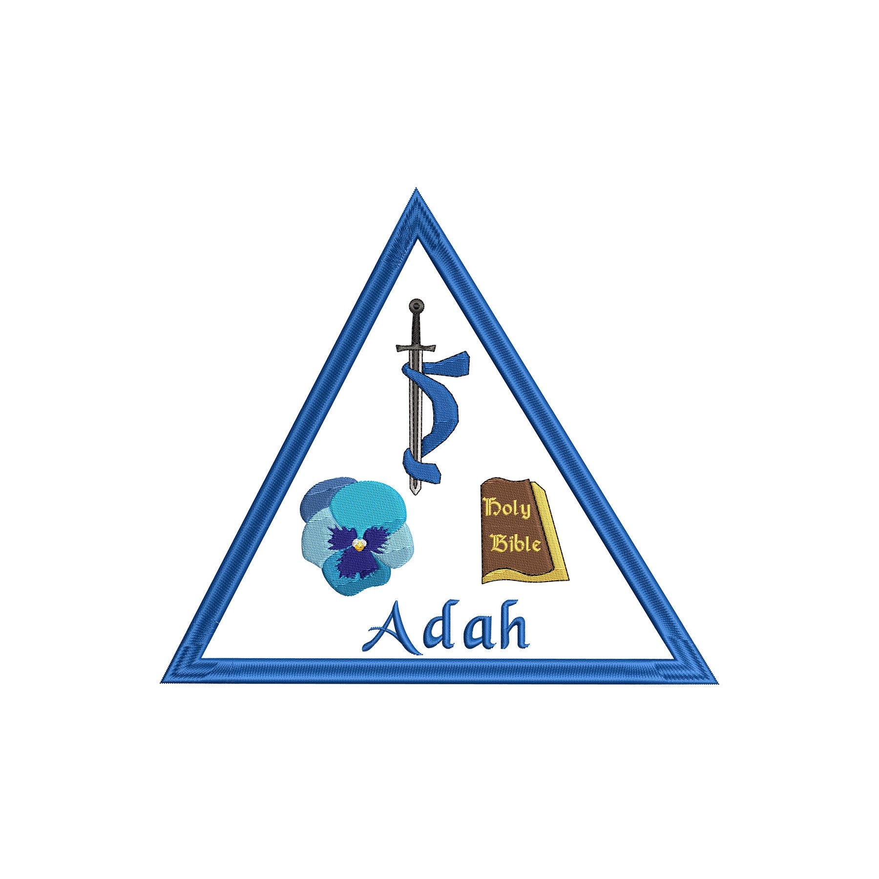 Adah Emblems and Triangle - Digital Machine Embroidery Design - 3.1x3.5 ...