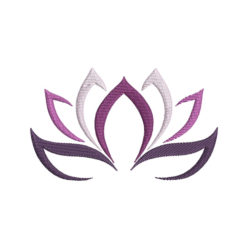 Simple Lotus Flower - Digital Machine Embroidery Design - 2x3, 3x4, 4x5 ...