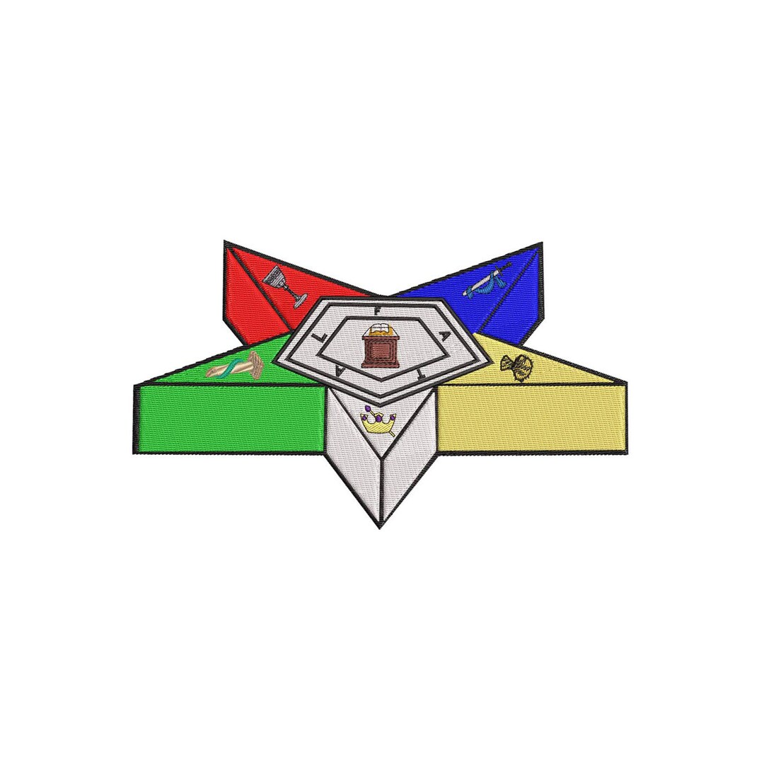 OES 3D Star - Eastern Star- Embroidery Design - 3x4, 4x6, 5x8, 6x10 ...