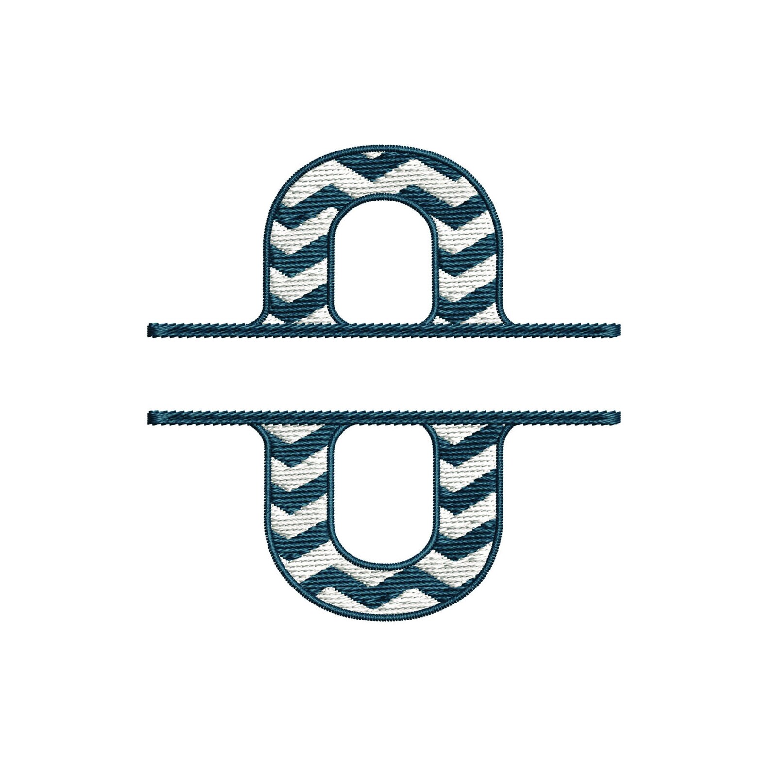Chevron Monogram O - Digital Embroidery Design - 2.5x2.5, 3x3, 4x4, 6x6 ...