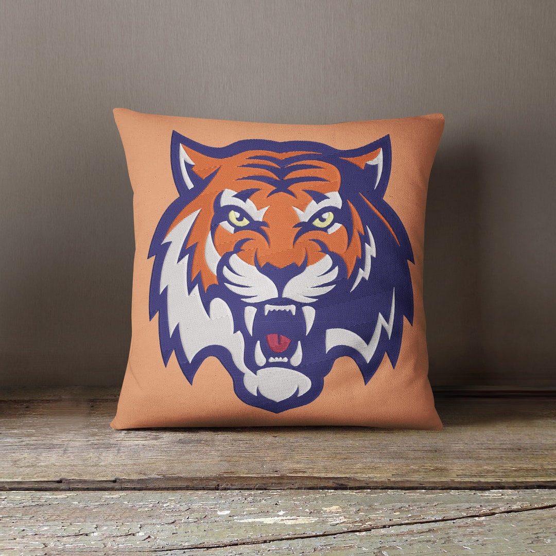 Tiger (full Face) Mascot - Digital Machine Embroidery Design - 3.5x3.5 ...