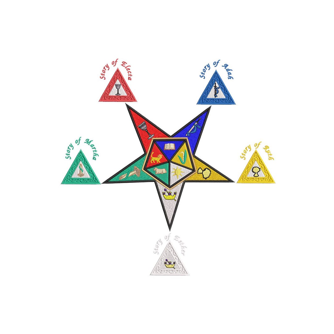 OES Starpoint Stories - Eastern Star- Embroidery Design - 6x6, 8x8 ...