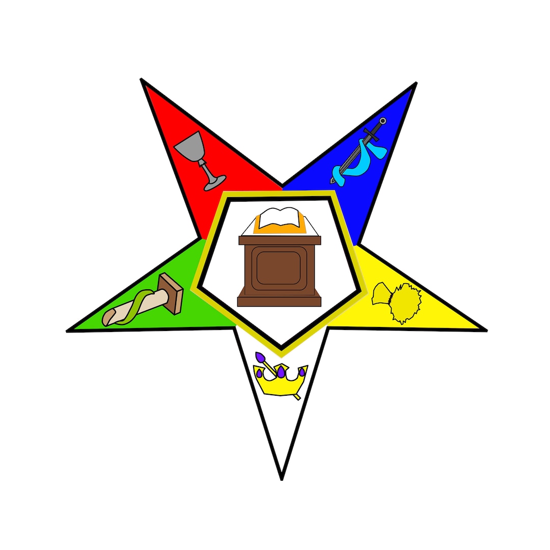 O.E.S. Eastern Star With Altar and Emblems- Silhouette Cut Files - Jpeg ...