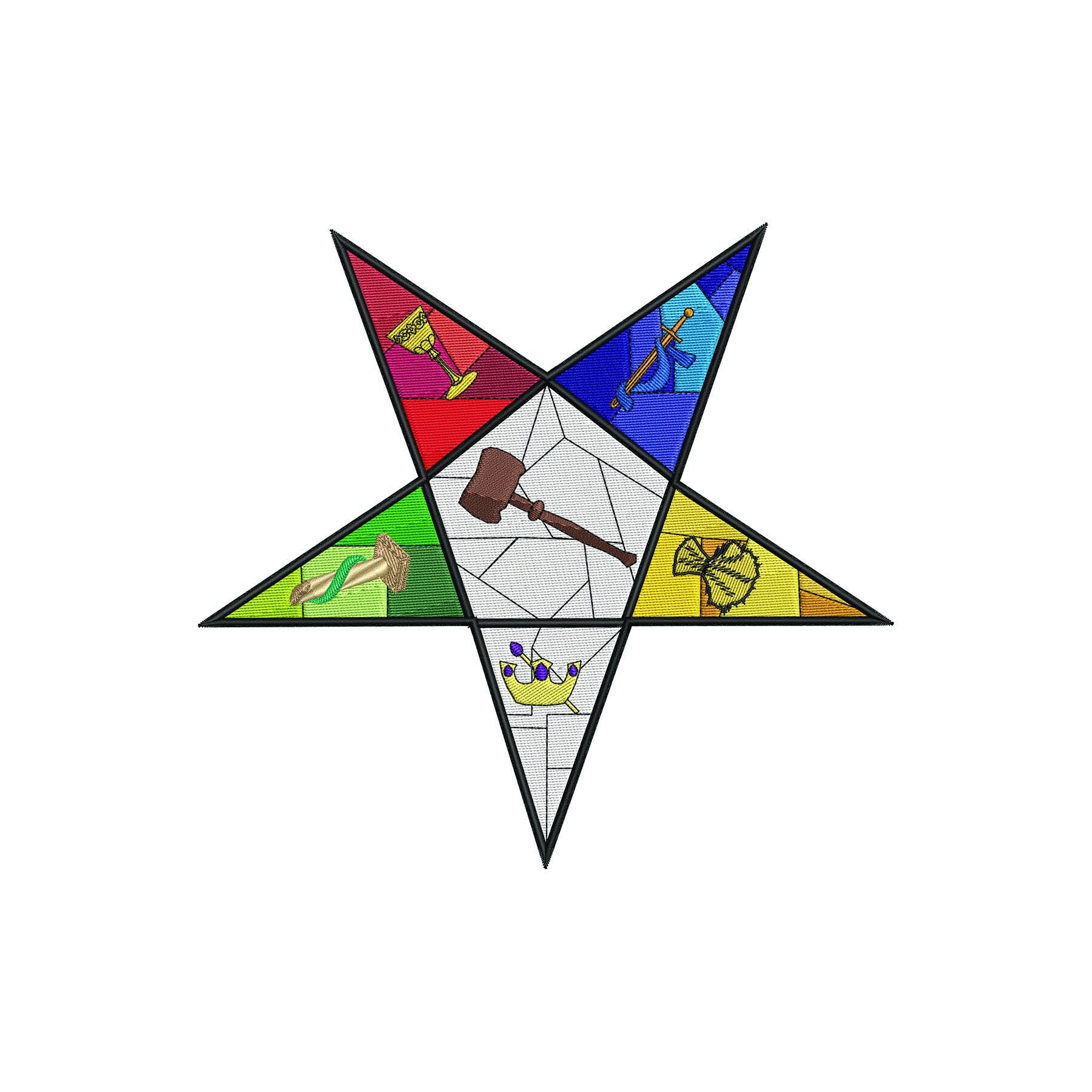 PHA OES With Worthy Matron Emblem Stained Glass - Embroidery Design ...