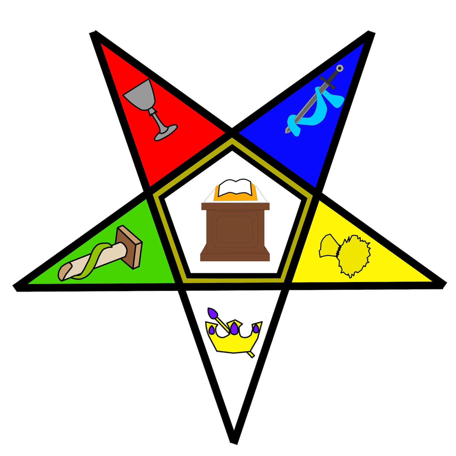 PHA O.E.S. Order of Eastern Star Emblem with Altar Silhouette | Etsy