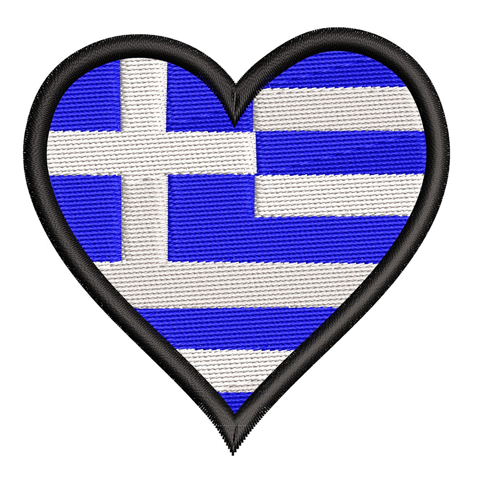 Greek Flag Heart- Digital Machine Embroidery Design - 3x3, 4x4, 5x5 ...