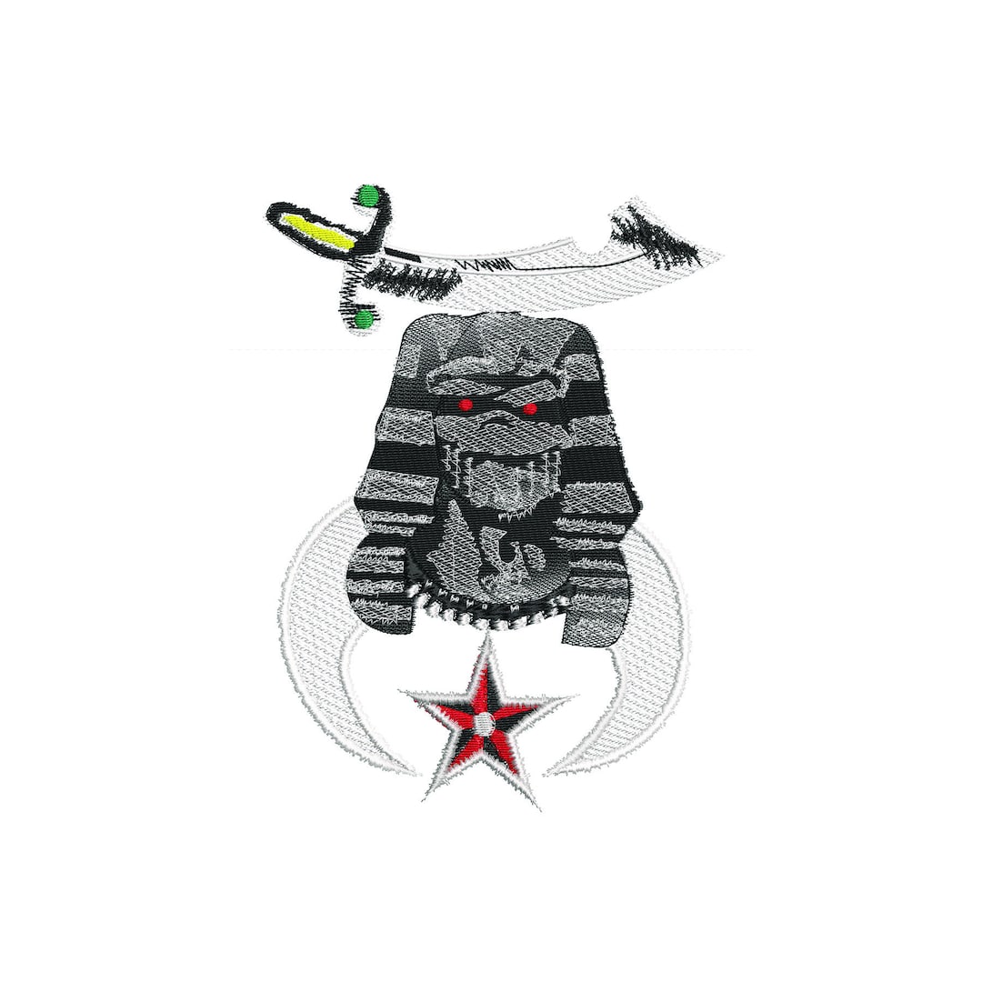 Zombie Pharaoh Shrine Emblem- Embroidery Design - 3x4, 5x6, 6x8, 8x10 ...