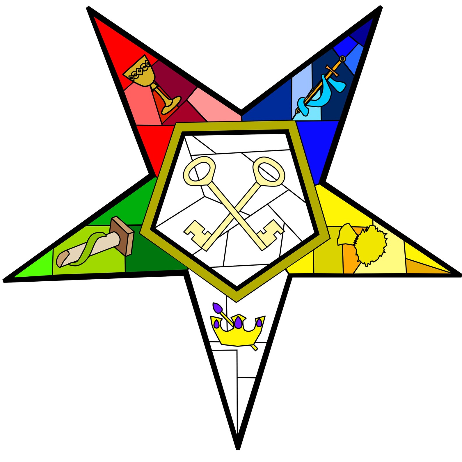 O.E.S. Treasurer Stained Glass- Silhouette Cut Files - Jpeg, Svg, Eps ...