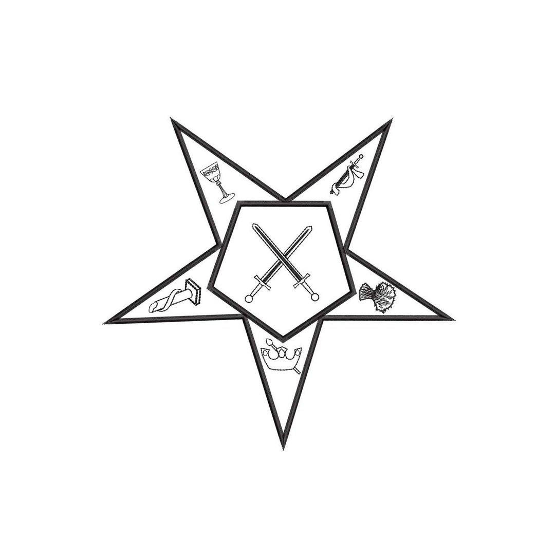 OES Sentinel Badge in Blackwork - Officer Designs -embroidery Design ...