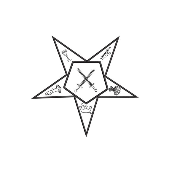 OES Sentinel Badge in Blackwork Officer Designs embroidery | Etsy