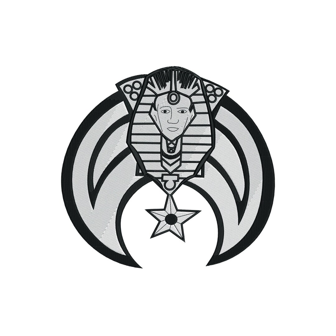 Shrine Black and White Emblem- Embroidery Design -3x3, 4x4, 6x6, 8x8 ...