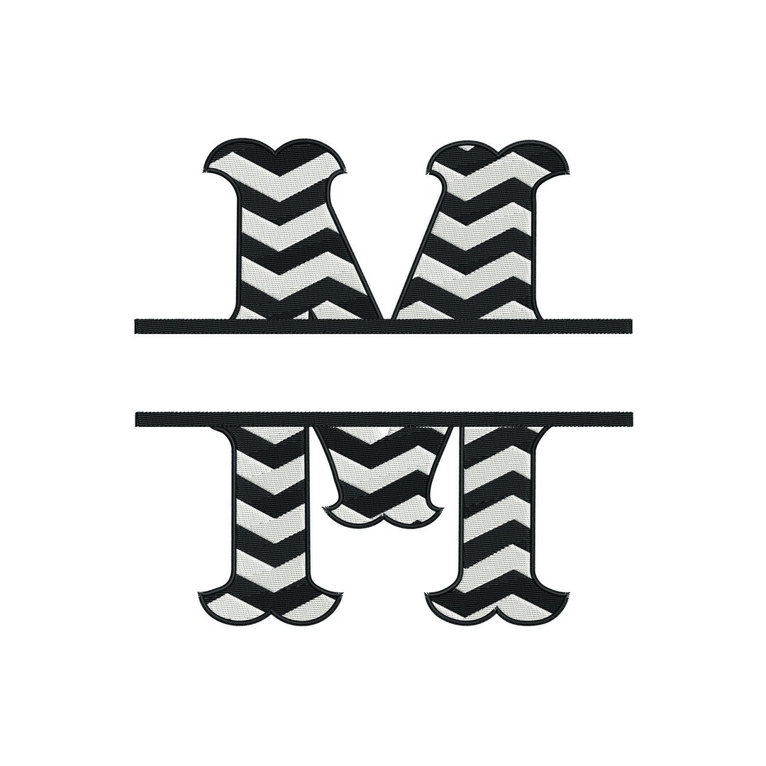 Chevron Monogram M - Digital Embroidery Design - 3x3, 4x4, 6x6, 8x8 ...