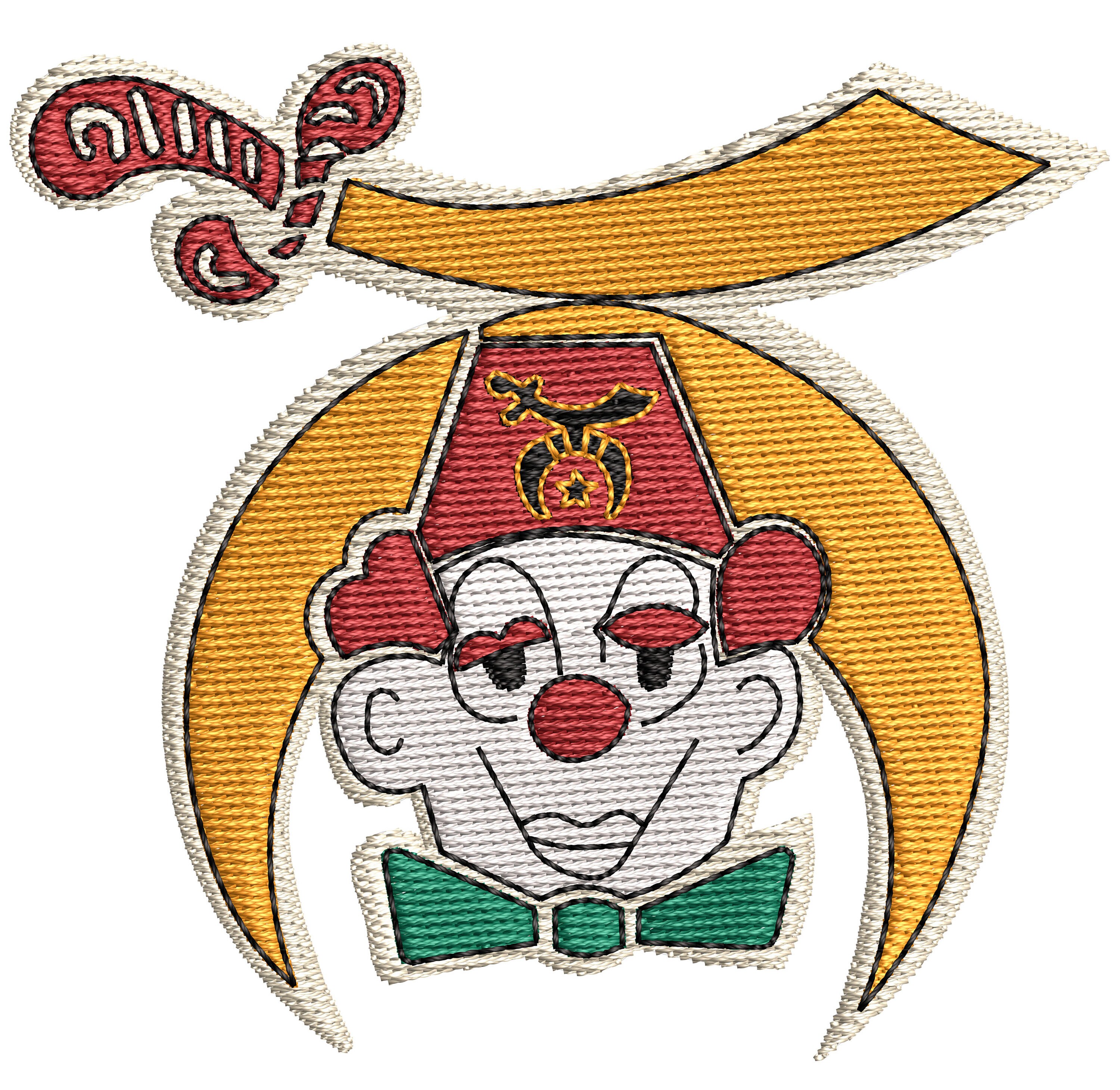 Shrine Clown and Scimitar Digital Machine Embroidery Design - Etsy