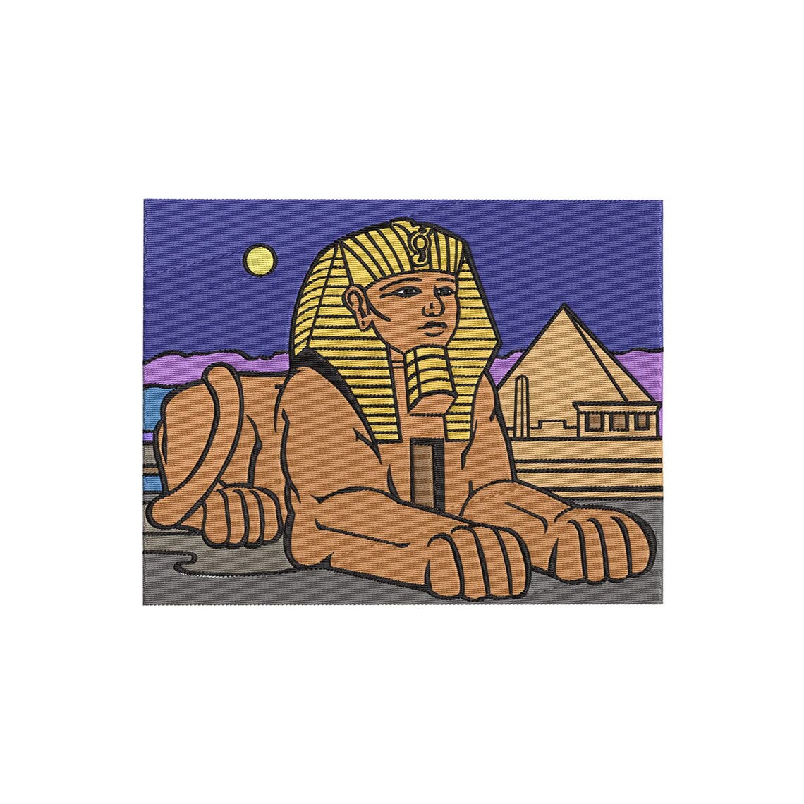 Egyptian Sphinx and Landscape- Embroidery Design - 4x4, 5x6, 7x8, 8x10 ...