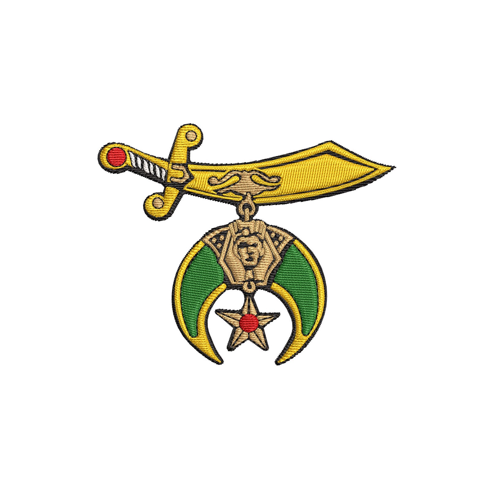 Shrine Emblem #8- Digital Embroidery Design - Scimitar and Crescent - 2 ...