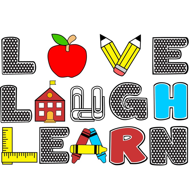Love Laugh Learn Silhouette Cut Files Jpeg Svg Eps Png | Etsy