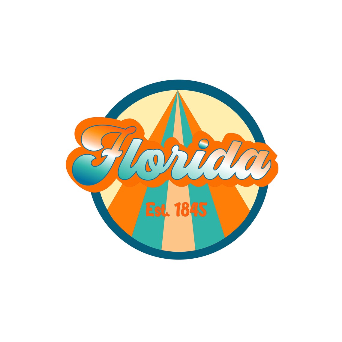 Florida Circle Design Silhouette and Cricut Cut Files - Etsy